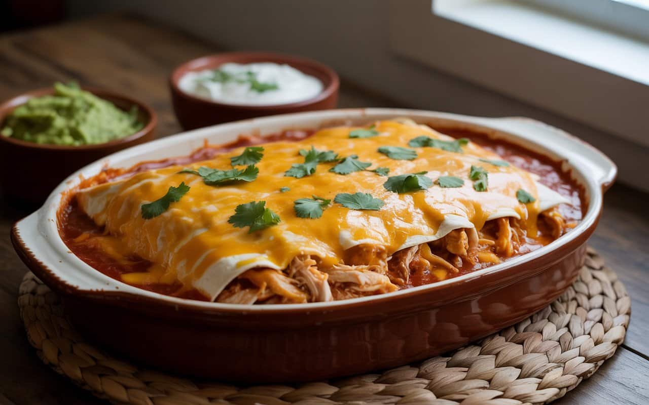 Low-Carb Keto Chicken Enchilada Casserole Recipe - cleaneatshub.com