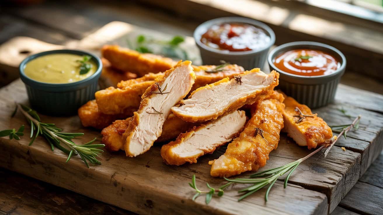 Crispy Keto Chicken Strips Recipe - cleaneatshub.com